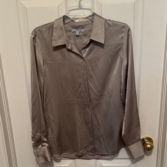 ANTONIO MELANI | Tops | Antonio Melani Grey Silk Blouse | Poshmark